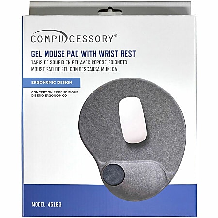 Compucessory Gel Mouse Pad 9 x 10 x 1 Gray CCS45163 - Office Depot