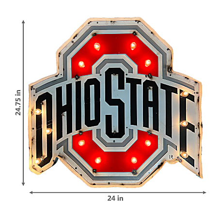 Imperial NCAA Logo Lighted Metal Sign, Ohio State University