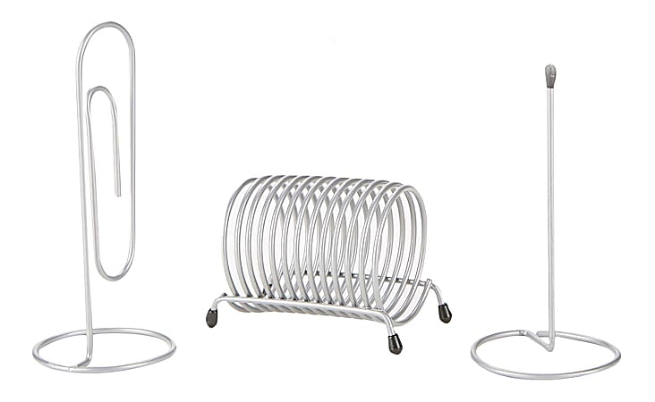 Mind Reader Metal Letter Holders 5 34 H x 2 34 W x 2 34 D Silver Pack ...