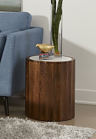 Coast to Coast Kimble Wooden Round End Table 21 H x 18 W x 18 D White - Office Depot