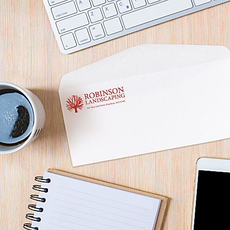 Gummed Seal Standard Business Envelopes 4 18 x 9 12 1 Color Custom 10 ...