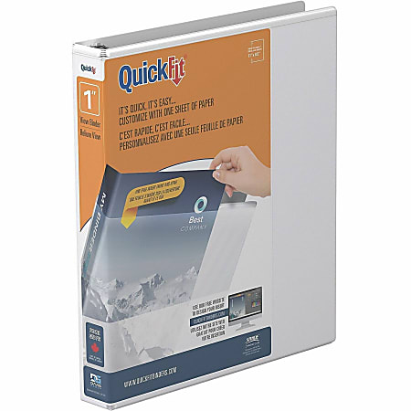 QuickFit View 3 Ring Binder 1 Angle D Rings 50percent Recycled White ...