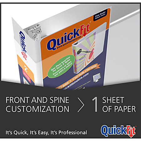 QuickFit View 3 Ring Binder 1 Angle D Rings 50percent Recycled White ...