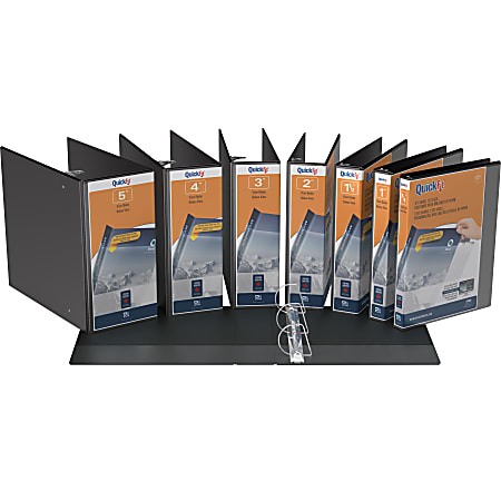 QuickFit View 3 Ring Binder 1 12 Angle D Rings Black - Office Depot