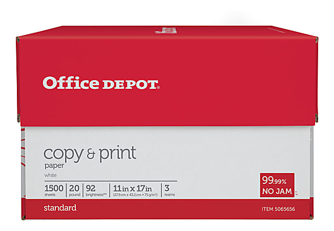 Office Depot Multi Use Printer Copy Paper 3 Reams White Ledger 11 x 17 ...