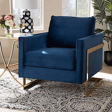 Baxton Studio 9782 Armchair Royal Blue Office Depot