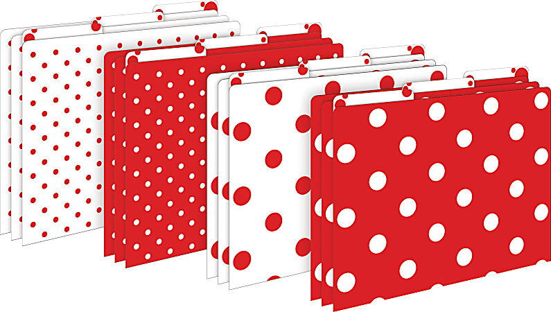 Barker Creek Get Organized File Folder Set 13 Cut Tab Letter Size Red ...