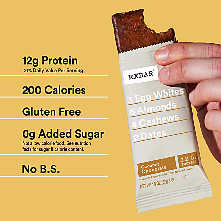 RXBAR Coconut Chocolate Protein Bars 1.8 Oz Total Qty 6 - Office Depot