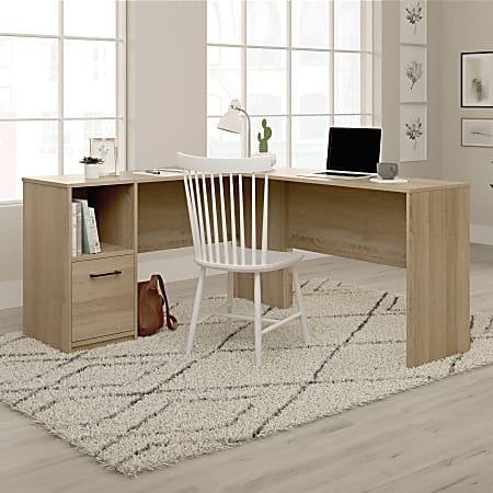 Sauder Beginnings 59 W L Shaped Home Office Computer Desk Summer Oak ...