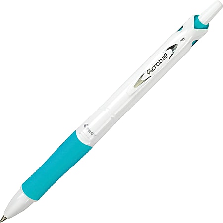 Pilot Acroball Retractable Pens Fine Point 0.7 mm White Barrel Black Ink Pack Of 5 Pens Office Depot