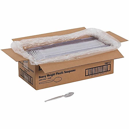 Dixie Heavyweight Plastic Teaspoons 6 Crystal Clear Pack Of 1000 Spoons ...
