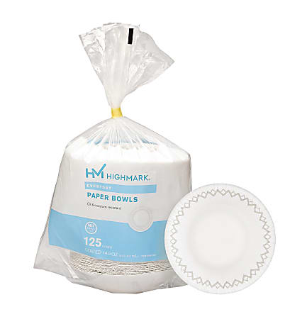 Highmark Paper Bowls 14.9 oz Printed White Pack Of 125 - Office Depot
