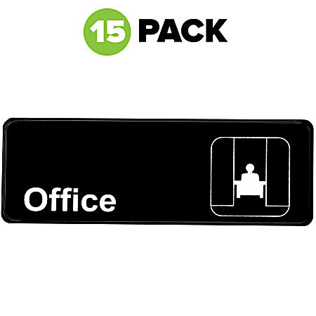 Alpine Office Signs 3 x 9 Black Pack Of 15 Signs - Office Depot