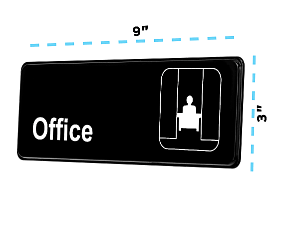 Alpine Office Signs 3 x 9 Black Pack Of 15 Signs - Office Depot