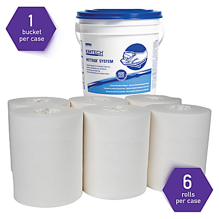 KIMTECH WetTask System Prep Wipers 12 x 6 140 Sheets Per Roll Case Of 6 ...
