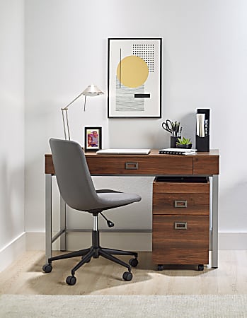 Realspace Brezio 47 W Computer Desk With Mobile File Cabinet Brown ...