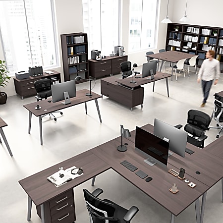 WorkPro Motiva 48 W Modern Office Computer Desk With 3 Drawer Rolling ...