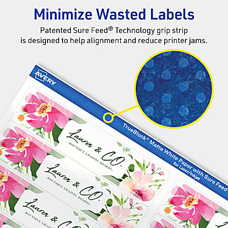 Avery TrueBlock Labels With Sure Feed 94202 TWMP25 Rectangle 1 x 4 ...