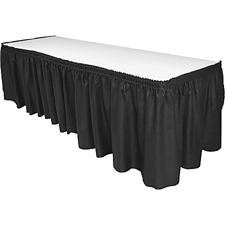 Genuine Joe Linen Like Pleated Table Skirts 14 x 29 Black - Office Depot