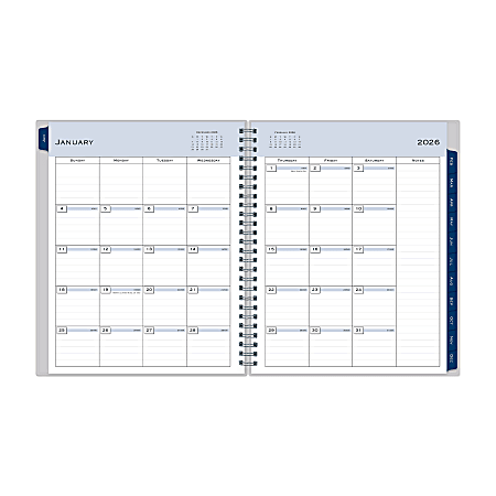 2026 Blue Sky WeeklyMonthly Planner 7 x 9 PassagesSolid Gray January To ...