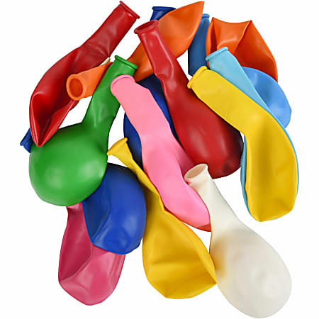 Tatco Latex Balloons 12 Assorted Colors Pack of 100 - Office Depot