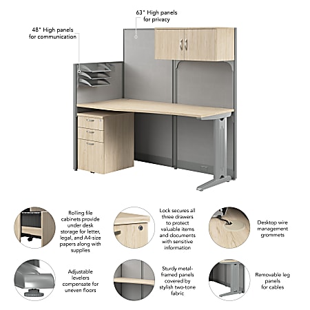 Bush Business Furniture Office in an Hour 65 inch Straight Cubicle Desk ...