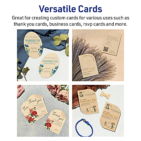 Avery Print To The Edge Flat Cards With Sure Feed Technology 4 x6 Oval ...