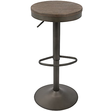 LumiSource Dakota Bar Stools AntiqueBrown Set Of 2 Stools - Office Depot
