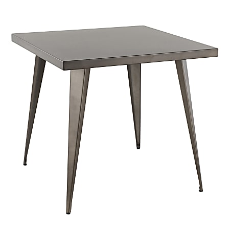 Lumisource Austin Industrial Dining Table Square Antique - Office Depot
