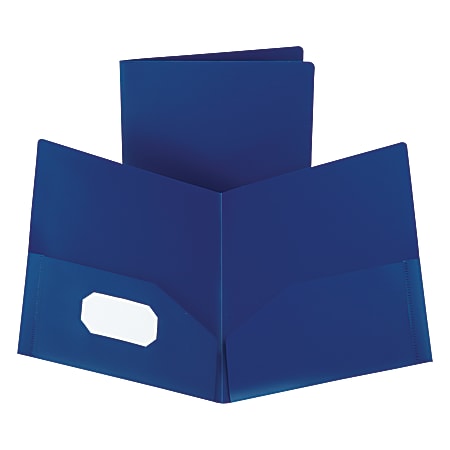 Oxford Poly Twin Pocket Folders 8 12 x 11 Dark Blue - ODP Business ...