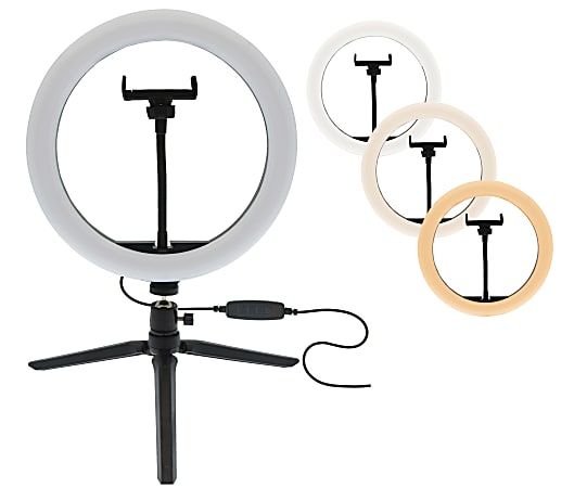 GNBI LED Ring Light 15 12 H 12 Watt Black - Office Depot