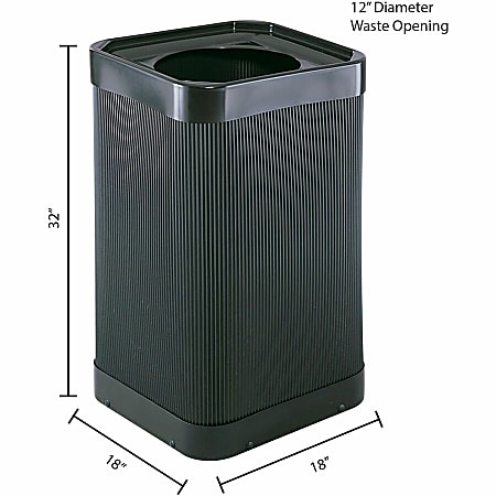 Safco Plastic At Your Disposal Waste Receptacle Black - Office Depot