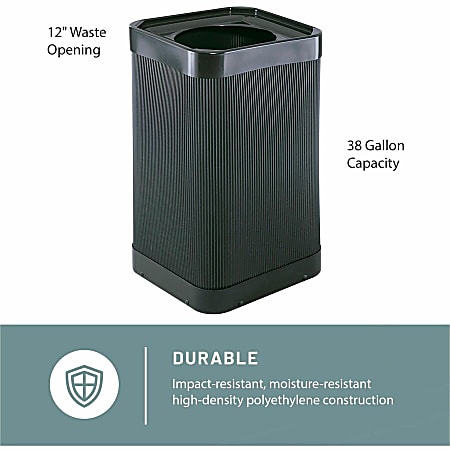 Safco Plastic At Your Disposal Waste Receptacle Black - Office Depot