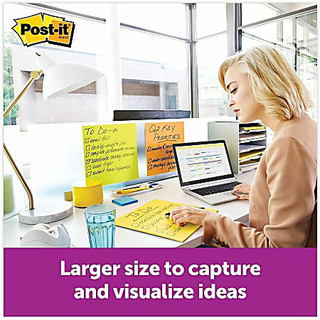 Post it Super Sticky Big Notes 11 x 11 Orange 30 Sheets Per Pad ...