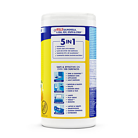 Lysol Disinfecting Wipes Lemon And Lime Blossom Scent Tub Of 80 Sheets ...