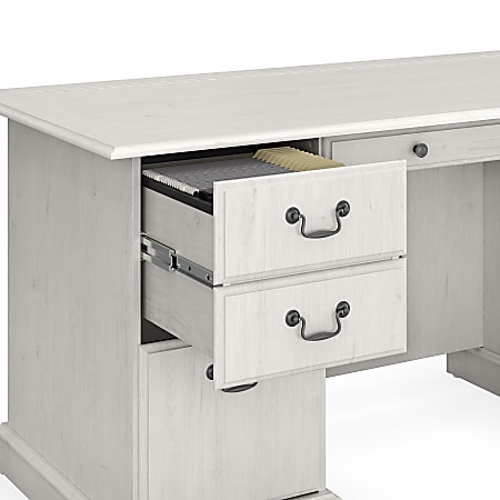 Bush Furniture Saratoga Executive 66 W Computer Desk With Drawers Linen ...