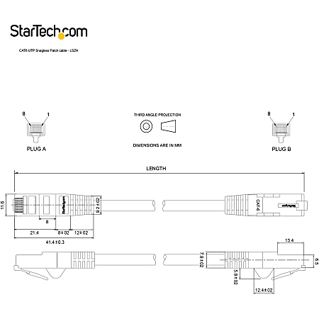 StarTech.com 6in 15cm CAT6 Ethernet Cable LSZH Low Smoke Zero Halogen ...
