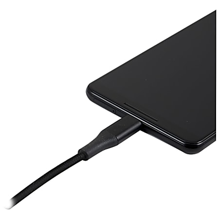 Ativa Braided USB Type C Charge And Sync Cable 6 Black 45839 - Office Depot
