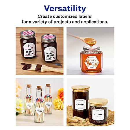 Avery Removable Labels With Sure Feed 94124 RMP25 Arched Square 2 x 2 ...