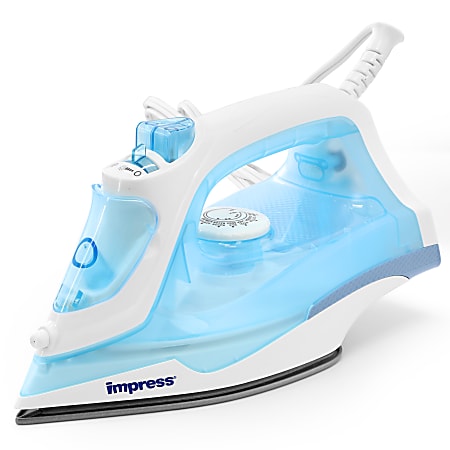 Impress Mid Sized Spray Steam And Dry Iron With Nonstick Soleplate Blue ...