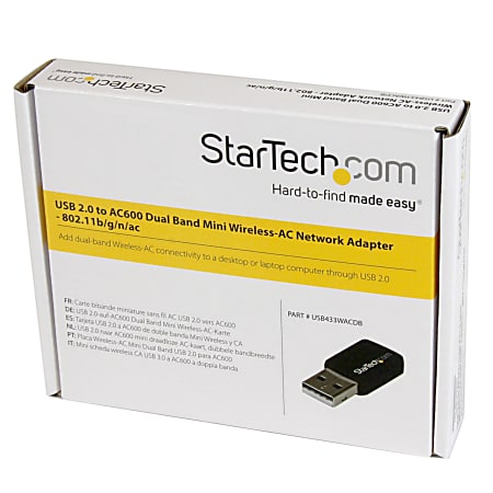 StarTech.com USB 2.0 AC600 Mini Dual Band Wireless AC Network Adapter ...