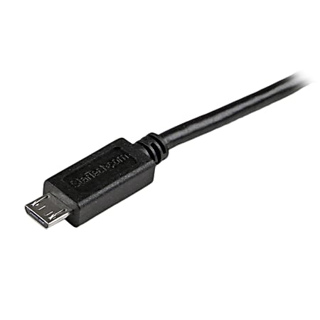 StarTech.com 15cm 6in Mobile Charge Sync USB to Slim Micro USB Cable USBAUB15CMBK - Office Depot