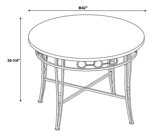 Powell Mosley Dining Table 30 14 x 42 NaturalBlack - Office Depot