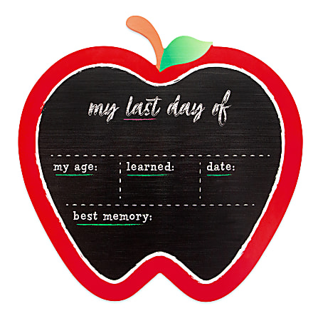 Office Depot FirstLast Day Apple Chalkboard Sign 11 x 11 Black - Office ...
