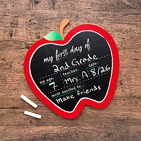 Office Depot FirstLast Day Apple Chalkboard Sign 11 x 11 Black - Office ...