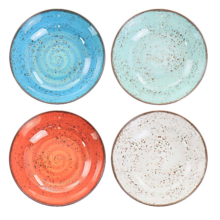 Elama Pryce 12 Piece Melamine Dinnerware Set Assorted Colors - Office Depot