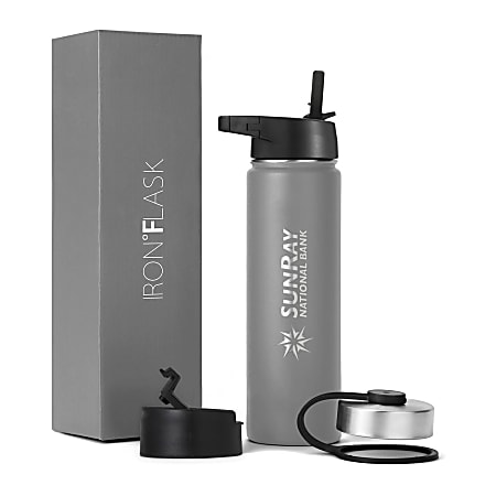 Custom Iron Flask Wide Mouth Water Bottle 22 Oz - Office Depot