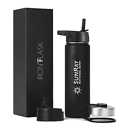 Custom Iron Flask Wide Mouth Water Bottle 22 Oz - Office Depot