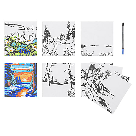 Brea Reese Color by Number Marker Pad Kit Mountain Landscapes - Office ...