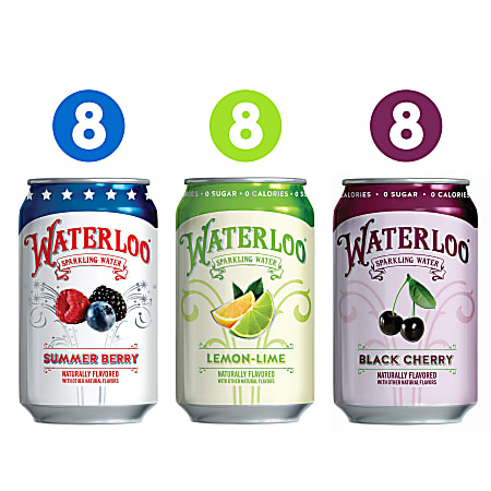 Waterloo Sparkling Water Variety Pack 12 Oz Pack Of 24 Cans - Office Depot